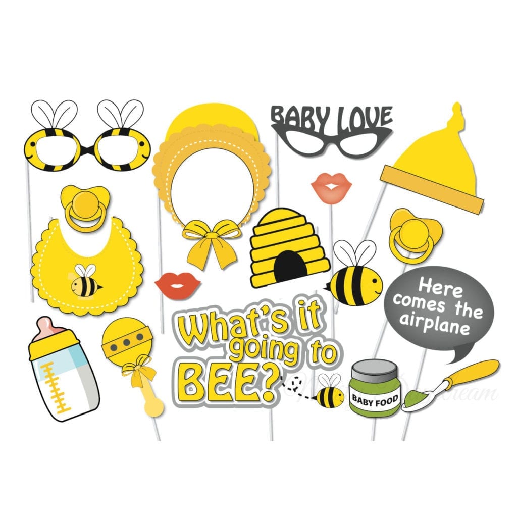 Baby Love Bee Photobooth Props Set of 17