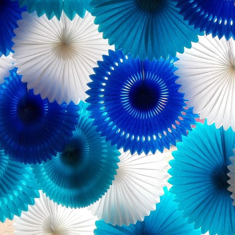 Pinwheel Paper Flower Fans - Ivory (Normal)