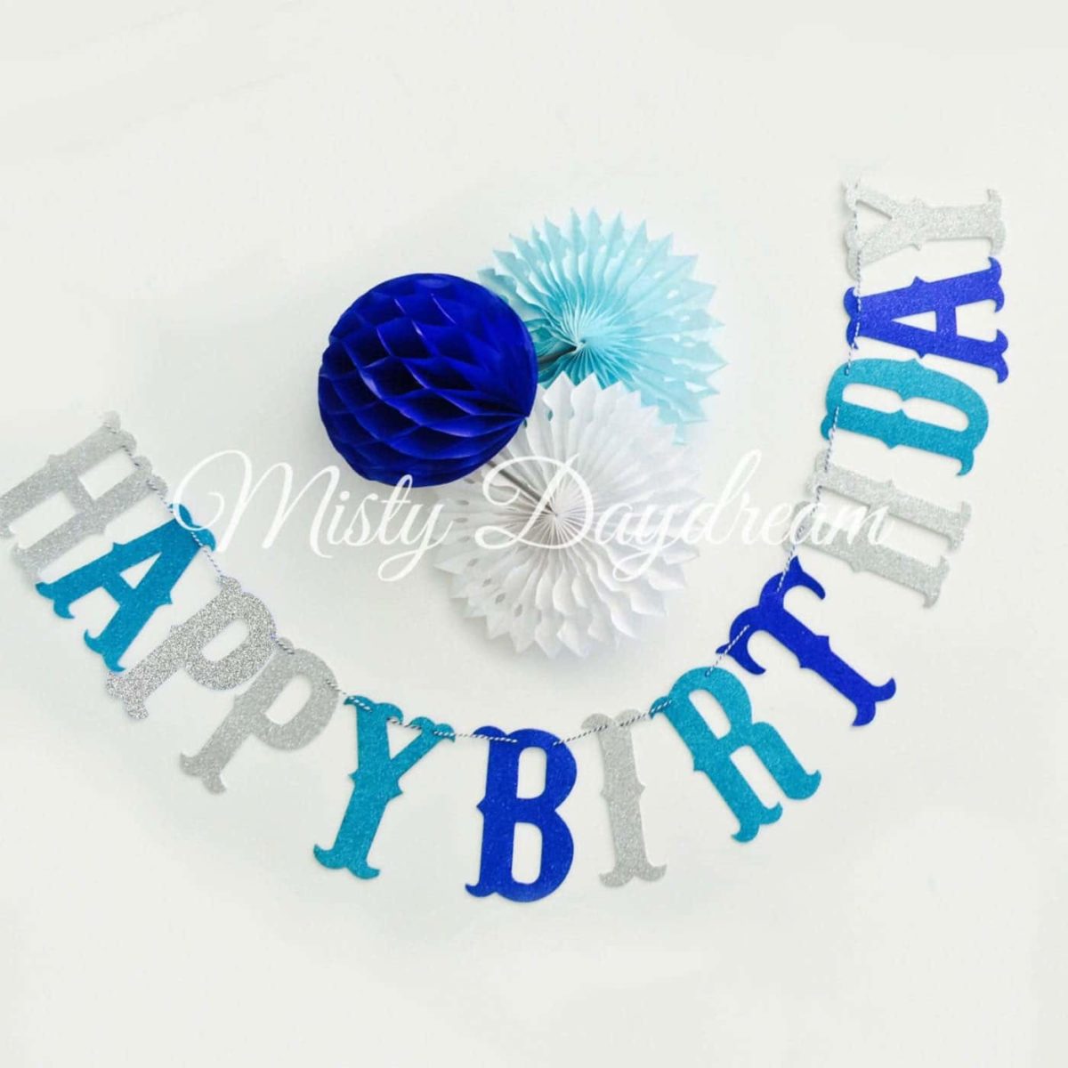 Glitter HAPPY BIRTHDAY Lettering (Blue)