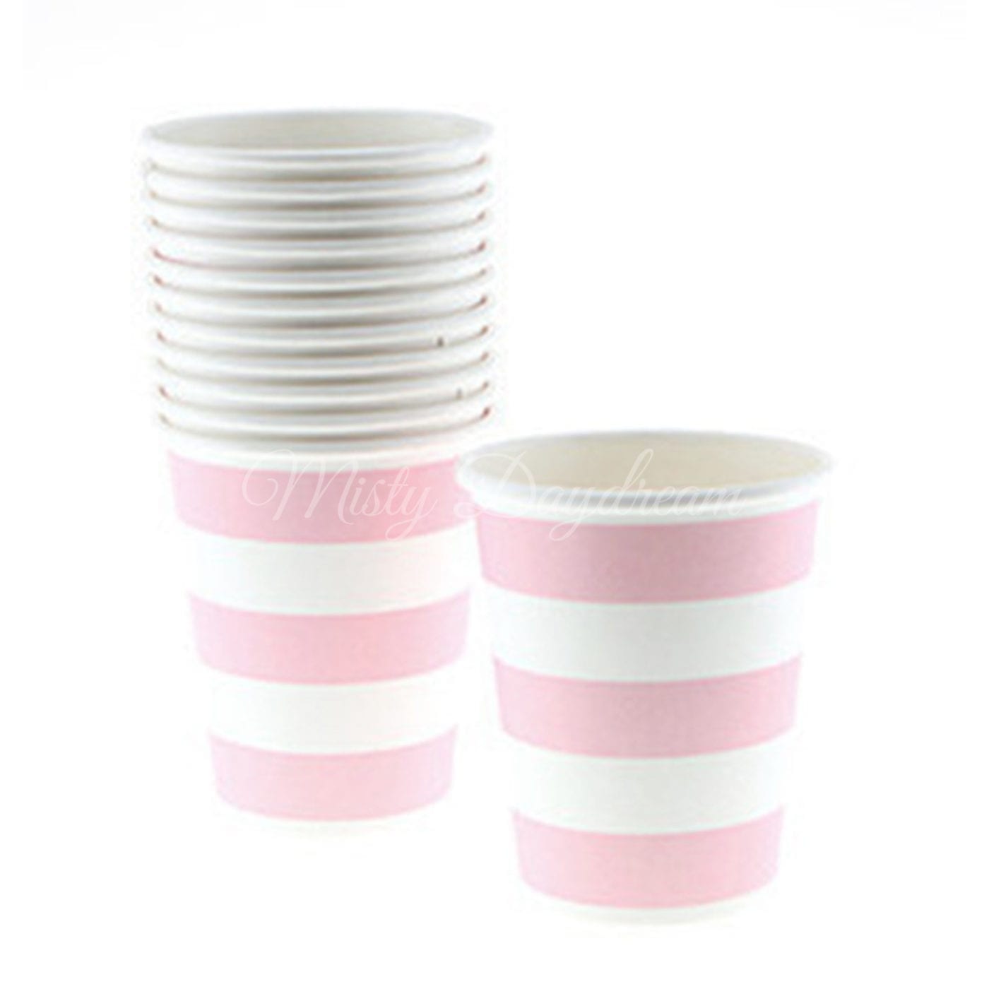 Classic Stripe Cups Value Pack (Set of 12) - Light Pink