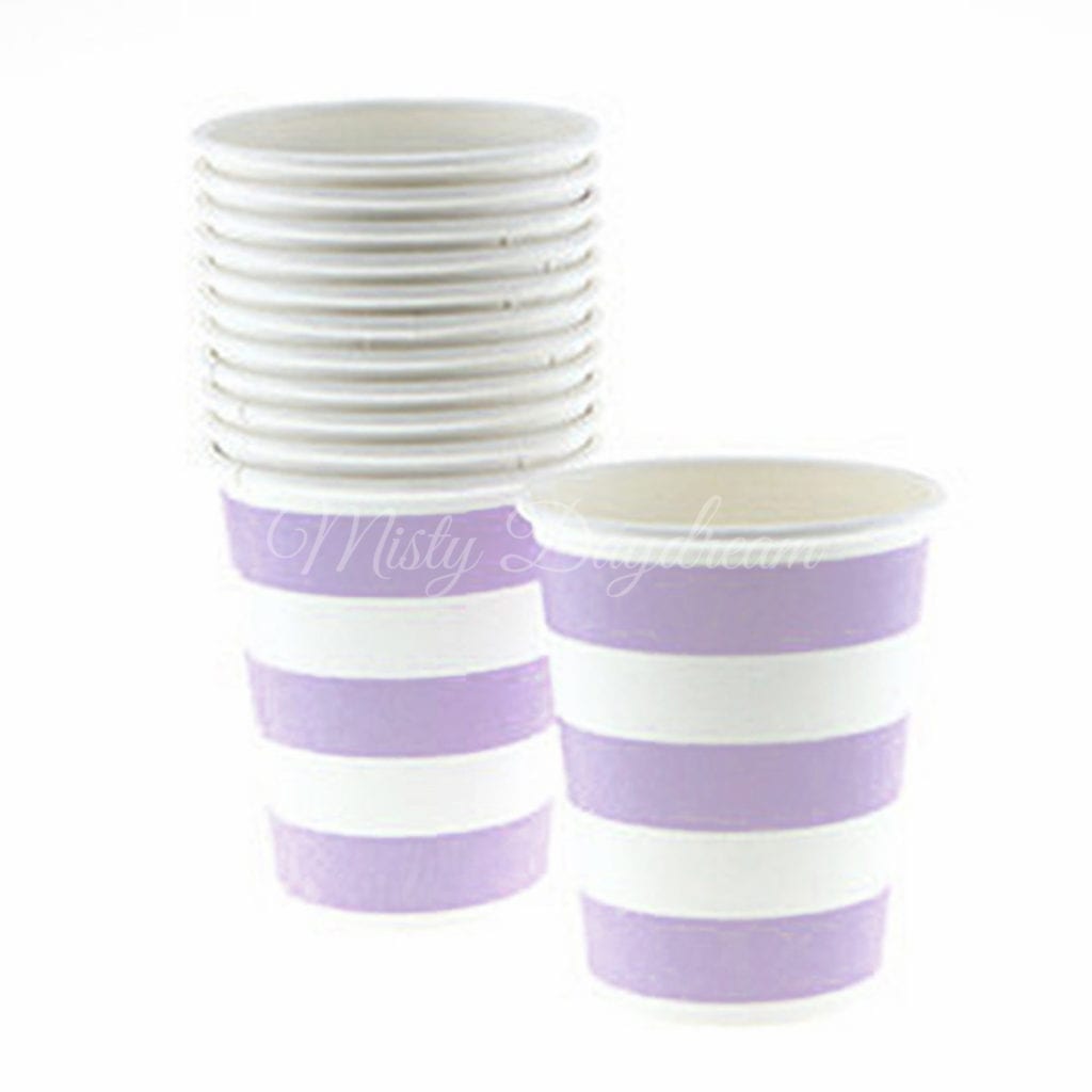 Classic Stripe Cups Value Pack (Set of 12) - Lavender