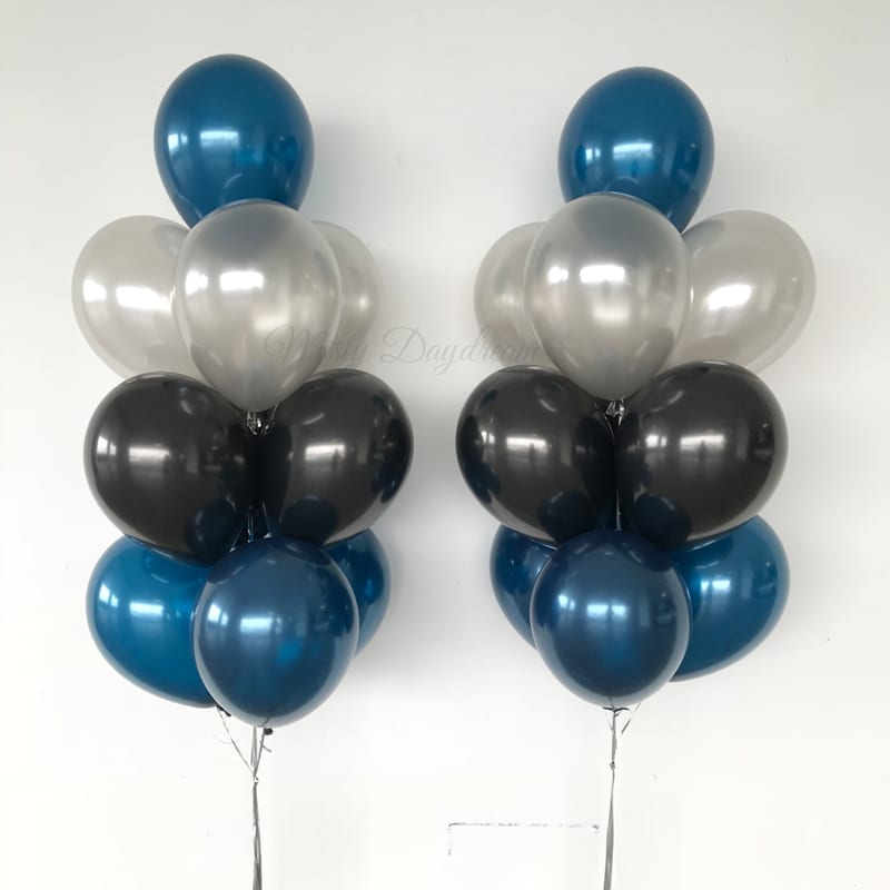 [Helium Inflated Balloons] – Tri Colors Layer Bouquet