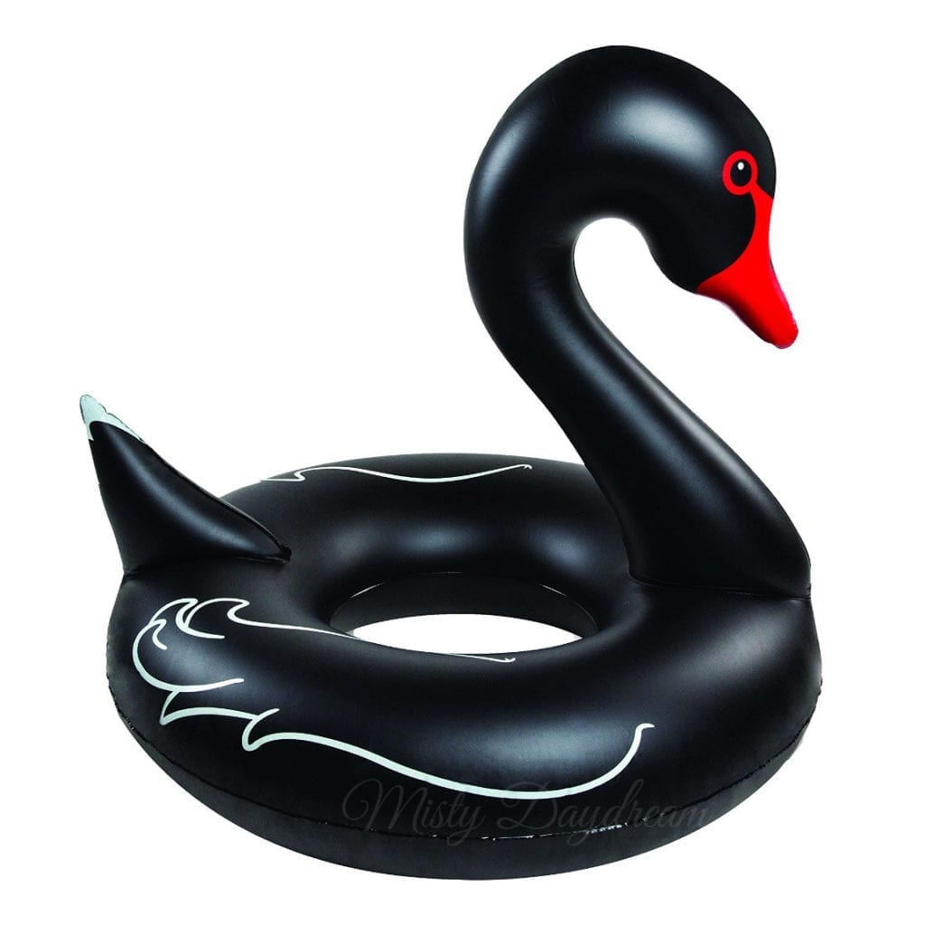 Inflatable Pool Float - Black Swan Ring Float