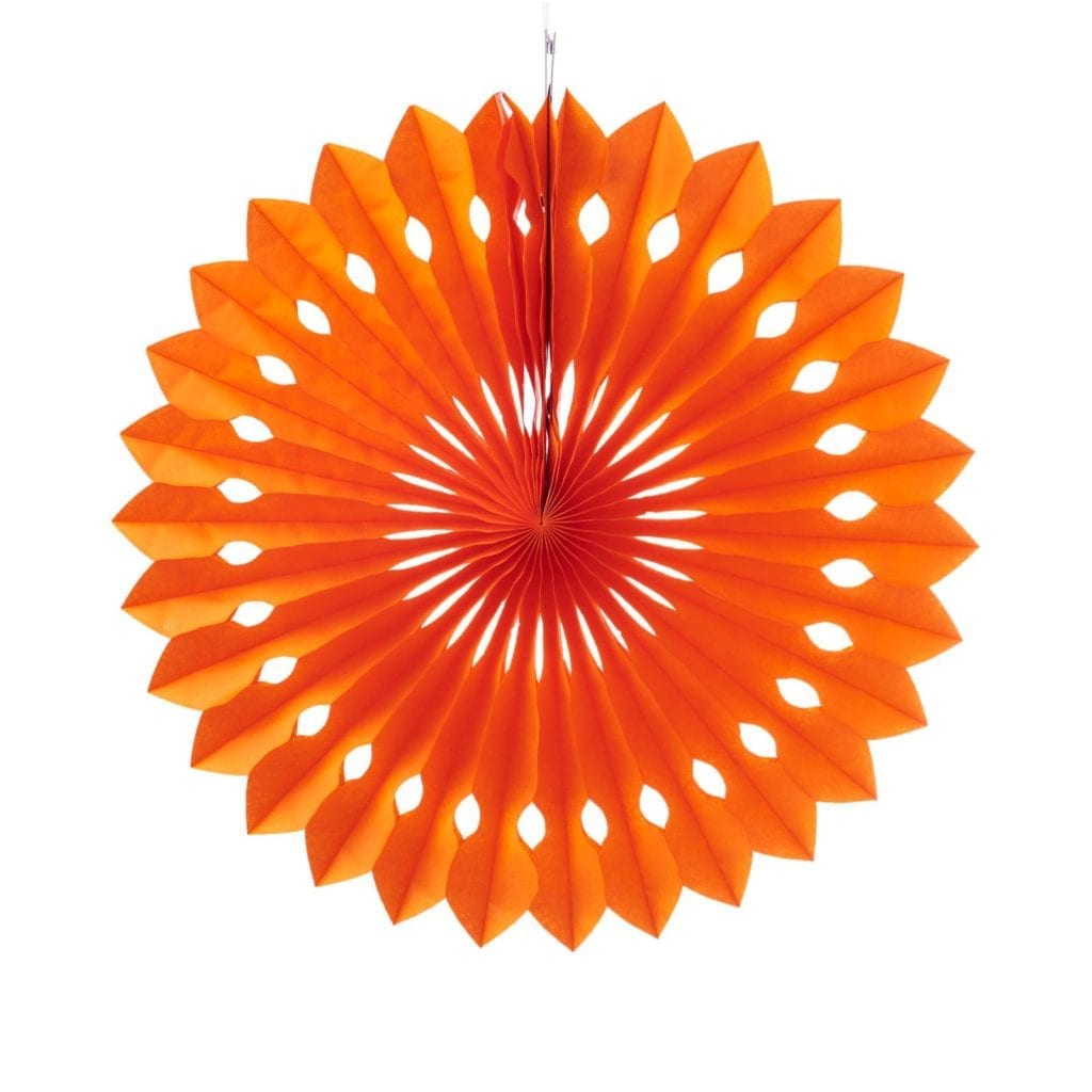 Pinwheel Paper Flower Fans - Dark Orange (Cut-Out)