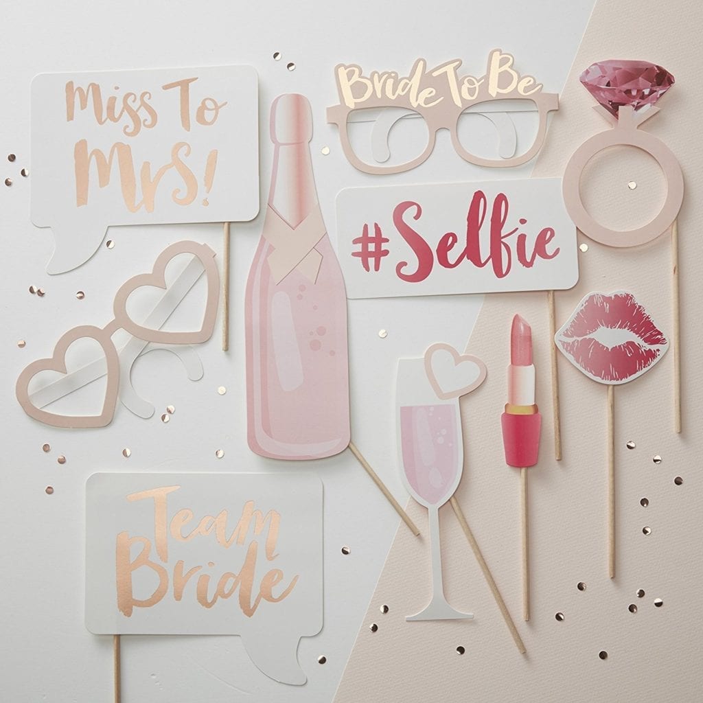 [Premium] TEAM BRIDE ROSE GOLD Photobooth Props Set of 10