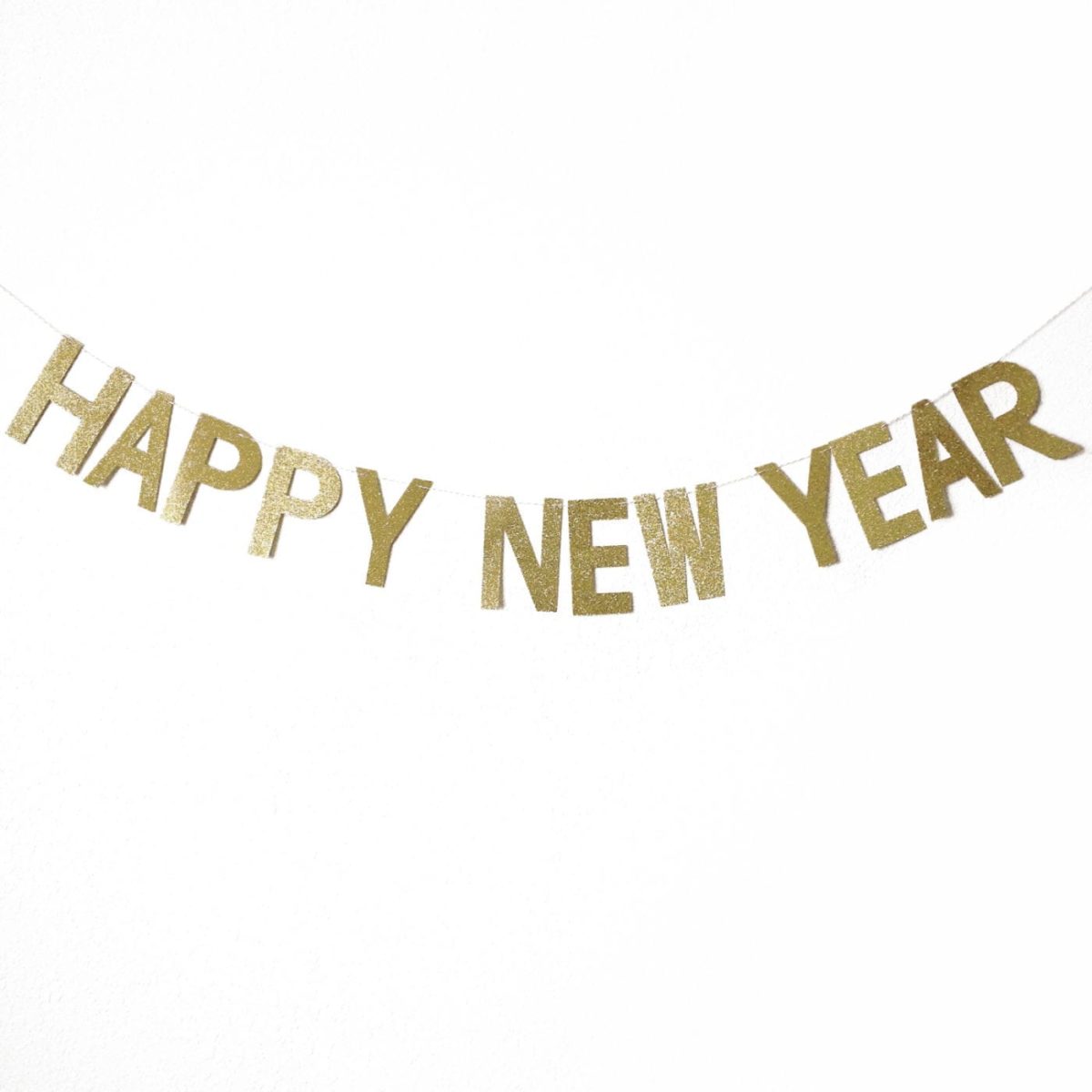 * HAPPY NEW YEAR Gold glitters letter banner