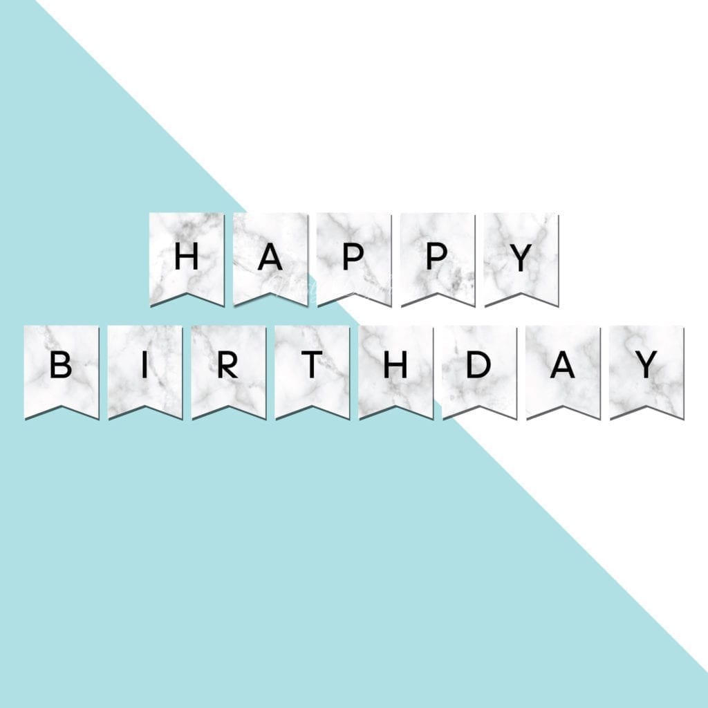 *Marble HAPPY BIRTHDAY Banner