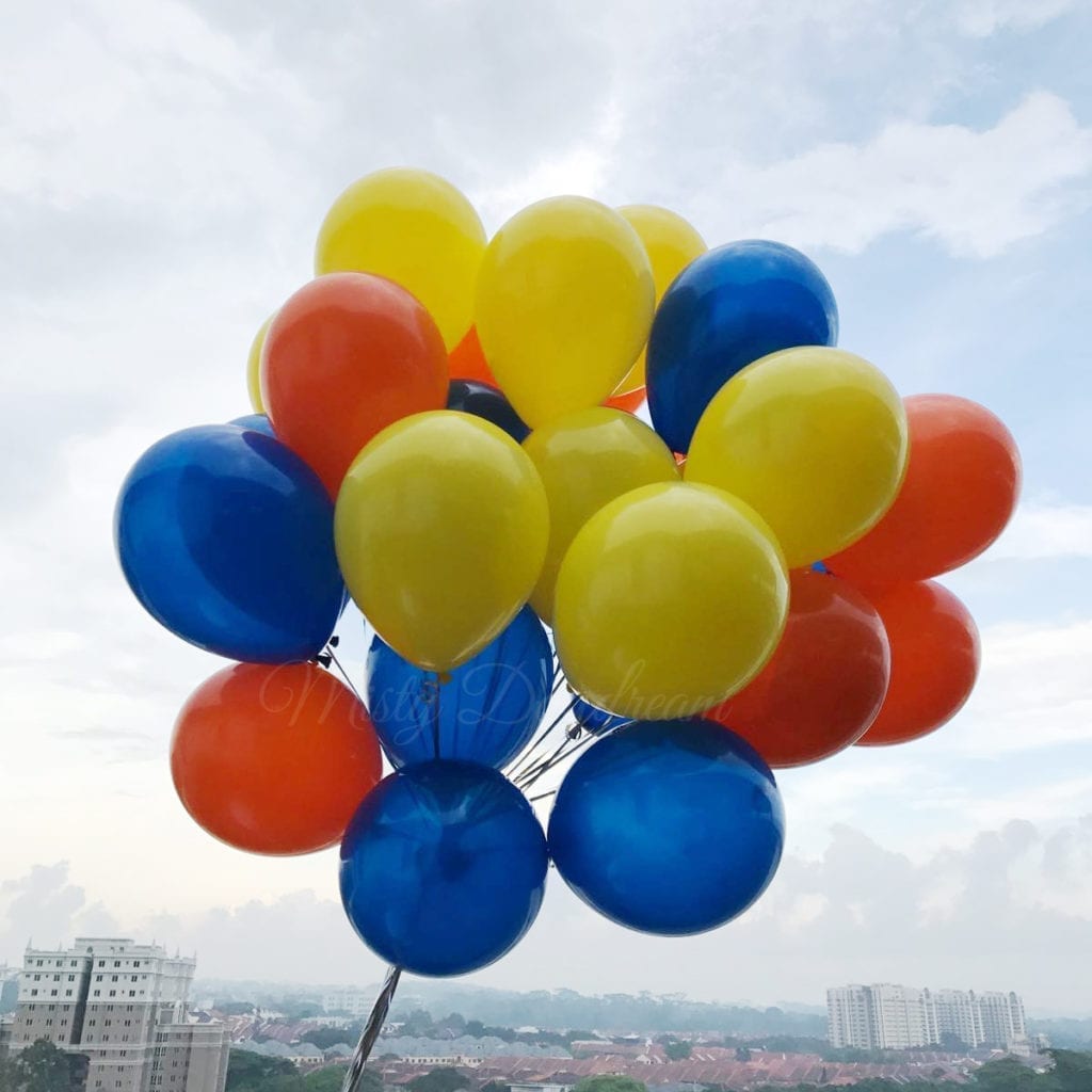 Helium Balloons Bouquet' - Fashion Dark Blue, Yellow & Orange Helium ...