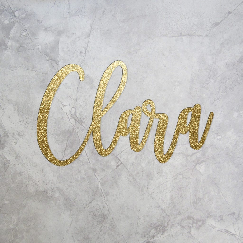 Backdrop Name Signage - Gold Glitter Cardstock