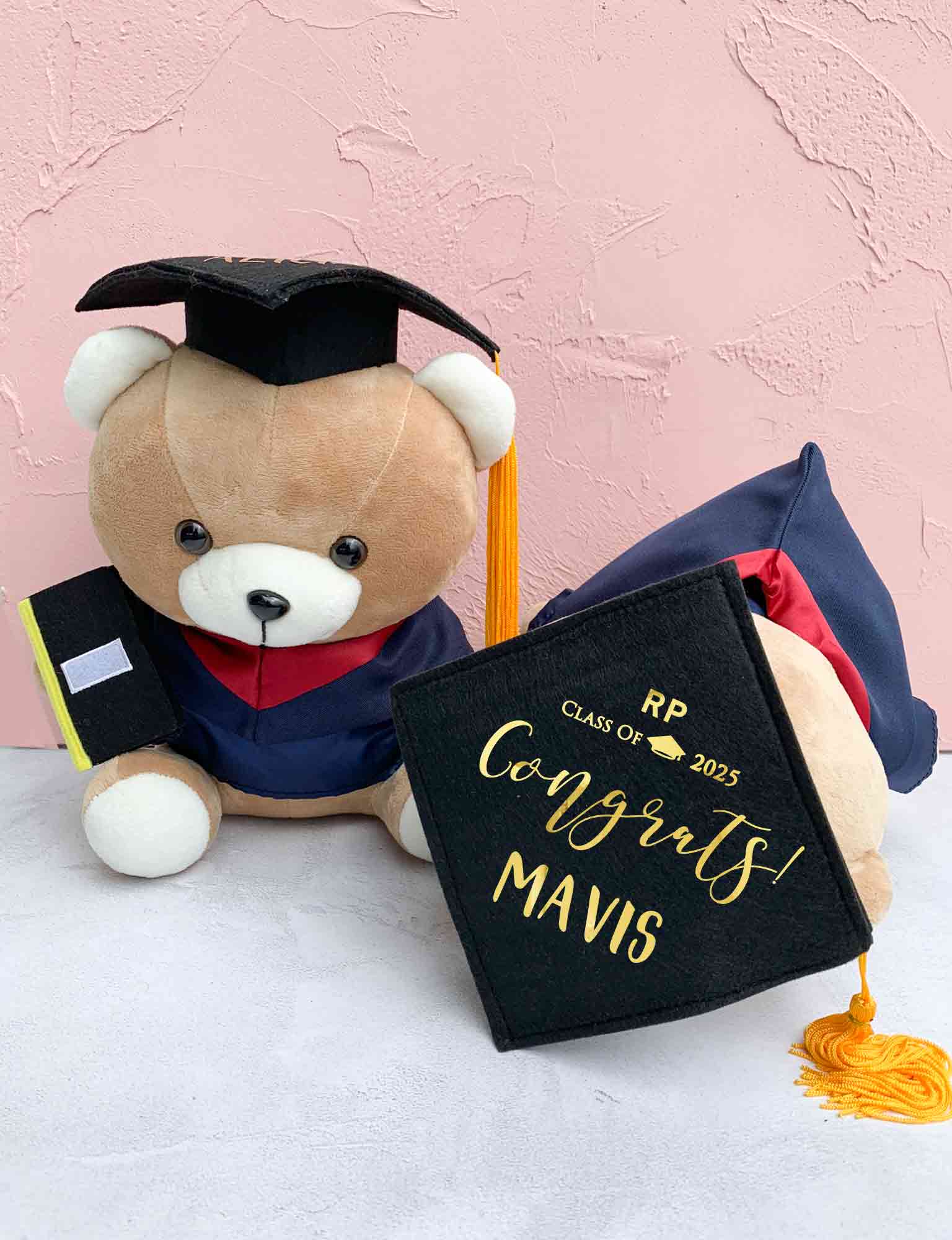 `Personalized Graduation Bear 30cm (Red Hood)