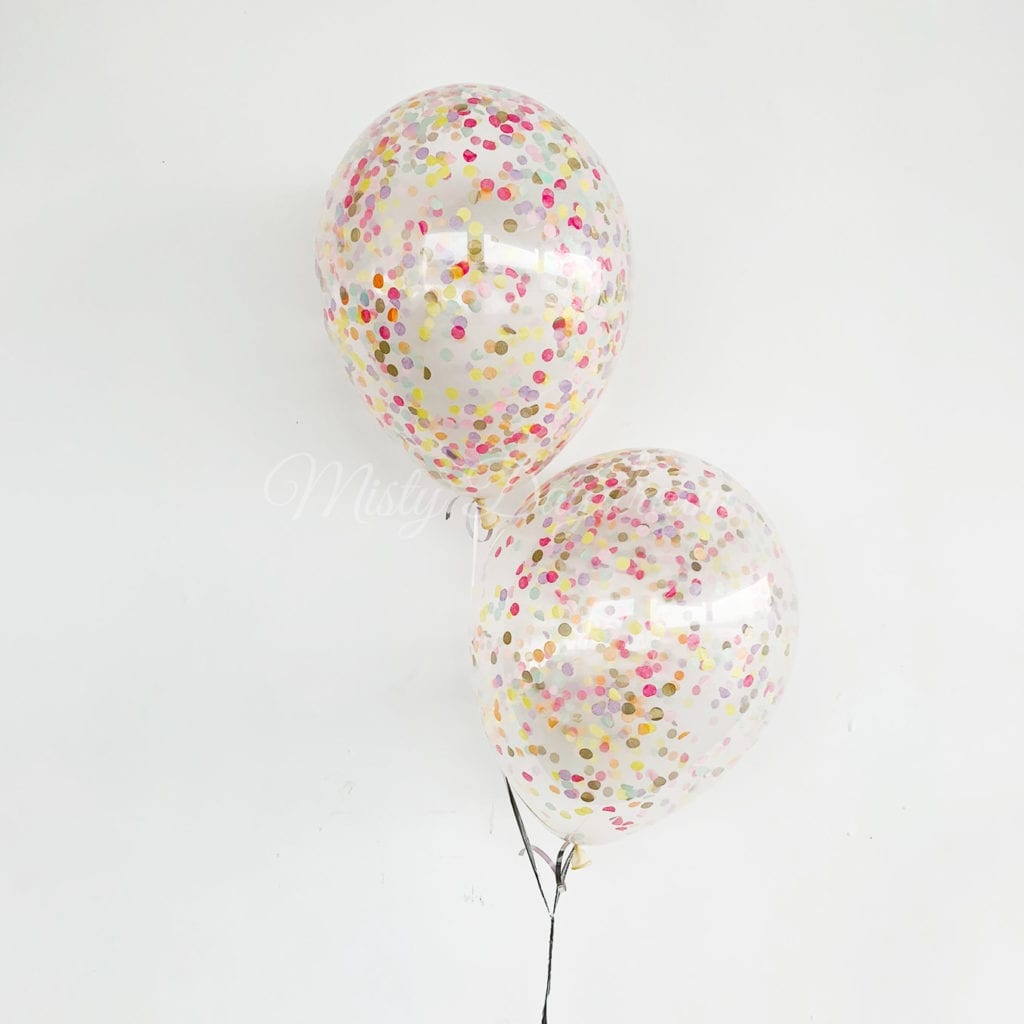 [Helium Inflated Balloons] - 12 inch, 1cm Confetti Latex Balloons ...
