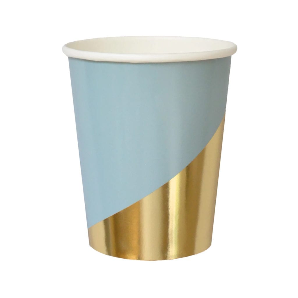 Malibu - Blue Colorblock Paper Cups (Set of 8)