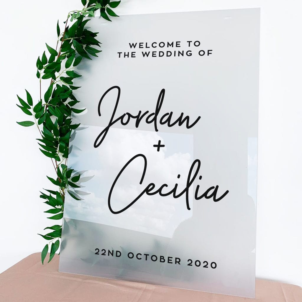 [Personalised] Acrylics Wedding Signage - Font Design 3