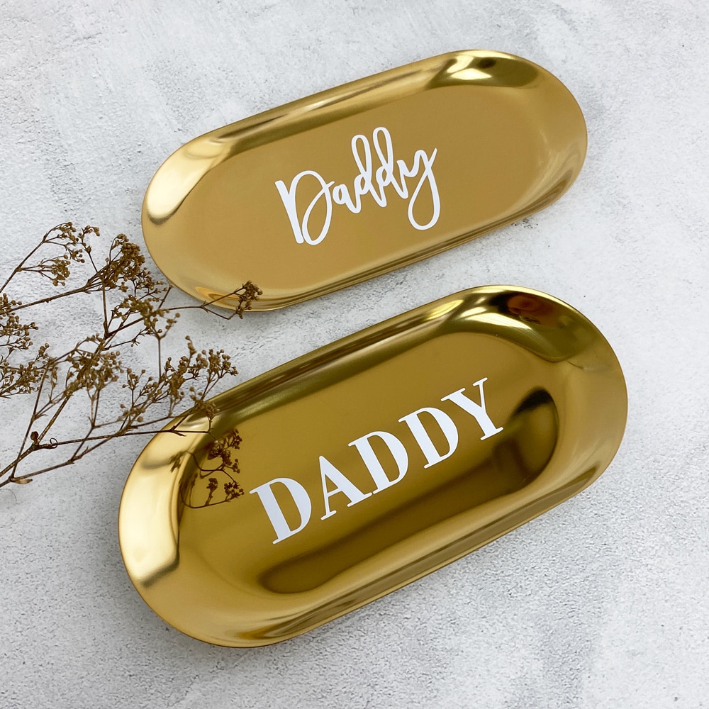 [Personalised Name] Chrome Gold Stainless Steel Trinket Tray