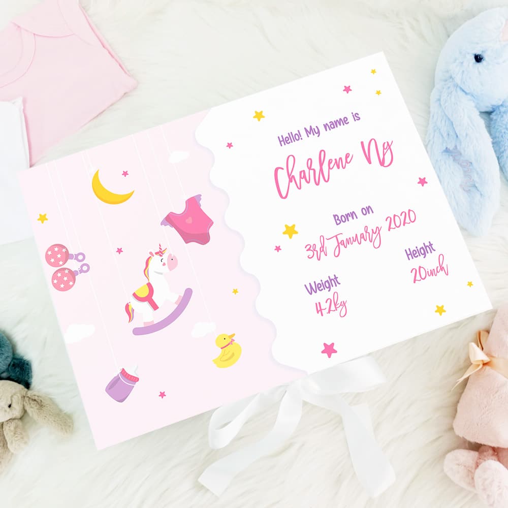 Printed Personalized Newborn Gift Box - Design 9