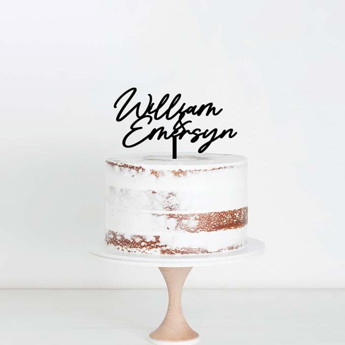Custom Name & Name (Design 10) - Cake Topper