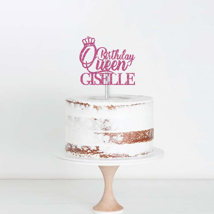 Birthday QUEEN Custom Name – Cake Topper