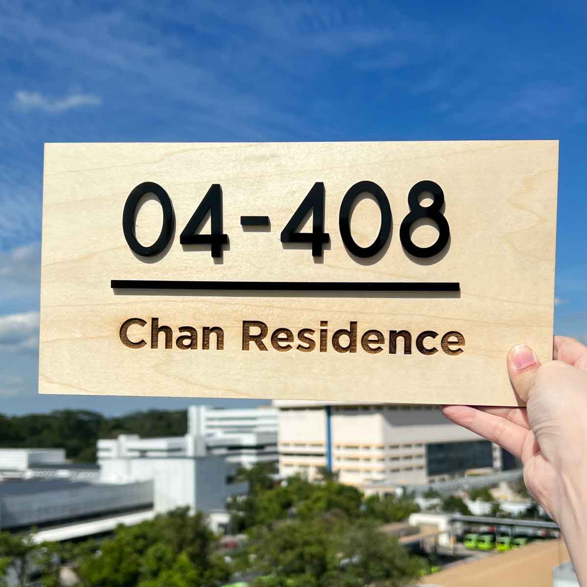 '[Premium] 3D Horizontal Rectangle with Subtext Classic House Number Plaque