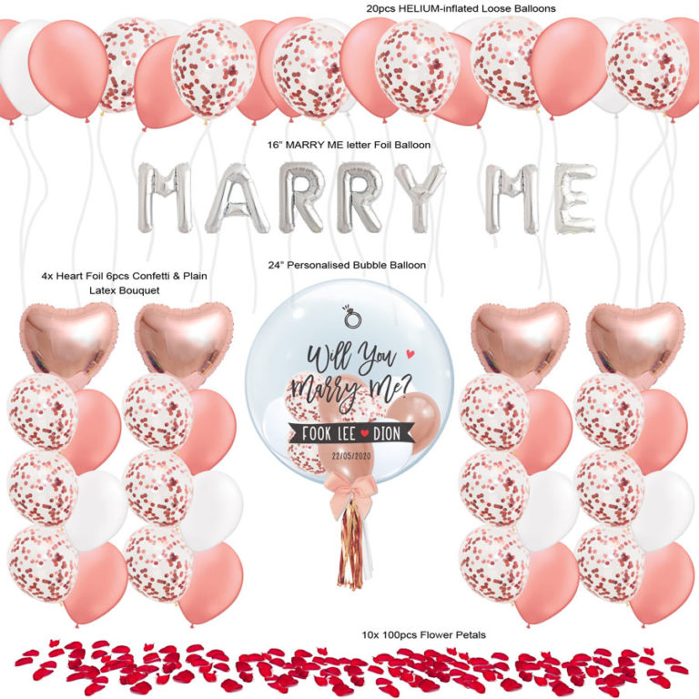 [Balloons Proposal Set 5] - 24" Personalised Designer Balloon + 4x ...