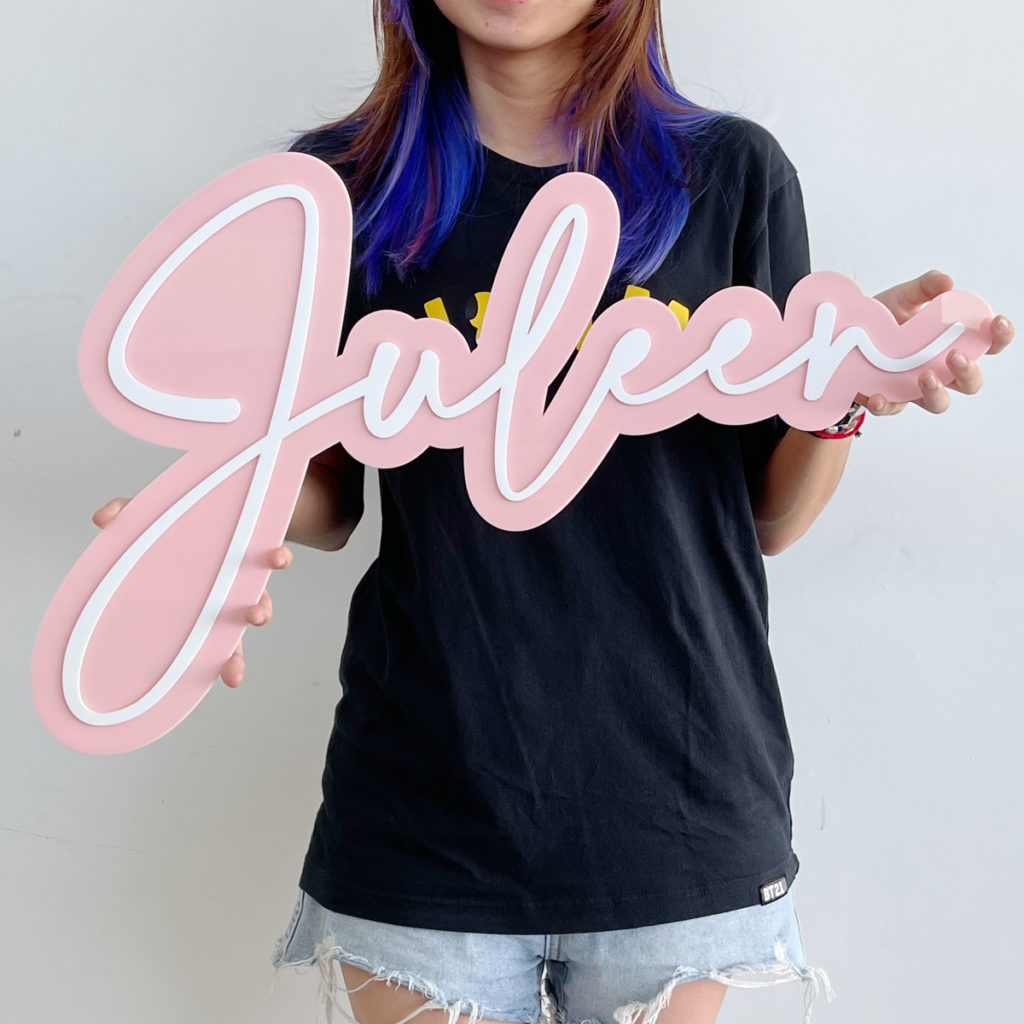 'Backdrop Name Signage - 3D Outline Large Script Sign