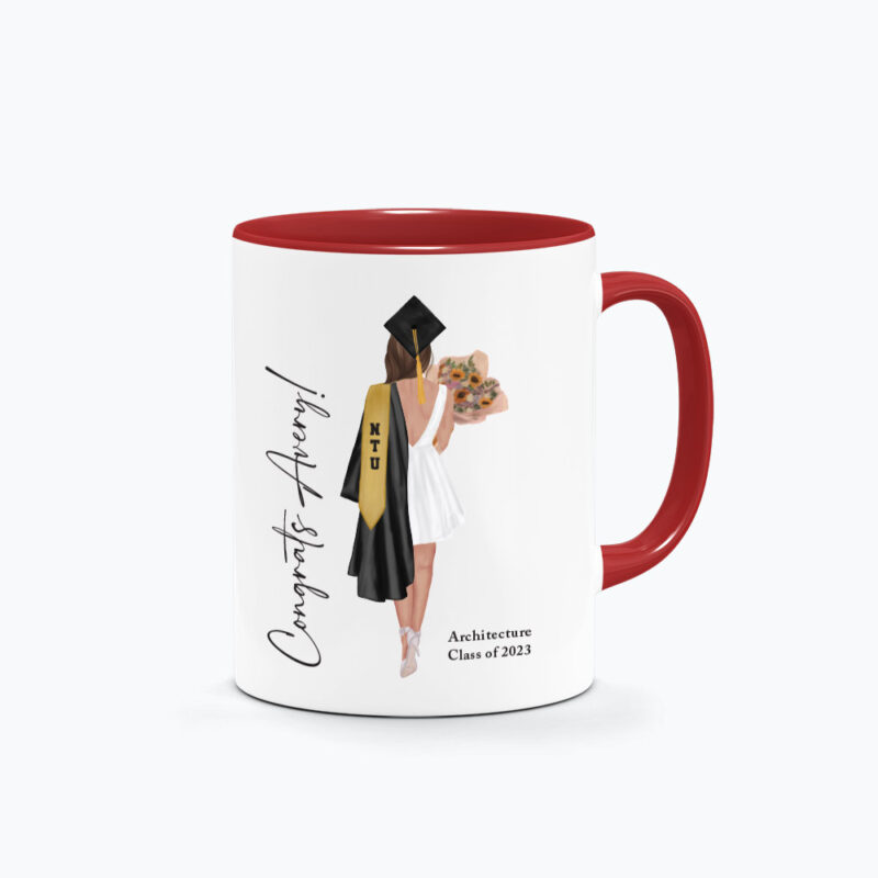 CUSTOM Name and Style Graduation Printed Mug - Female Graduate with ...