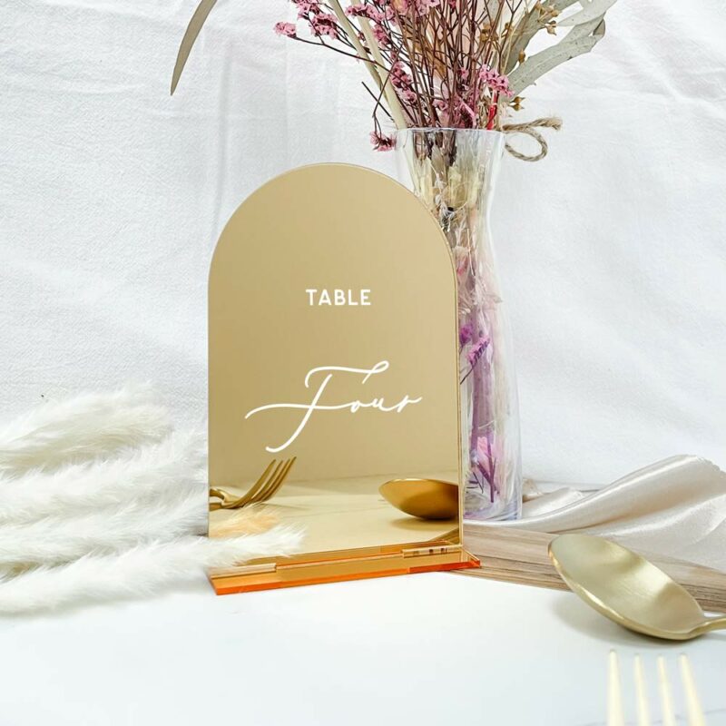[Personalised] Acrylics Wedding Table Signage - 2D/3D Arch Table ...