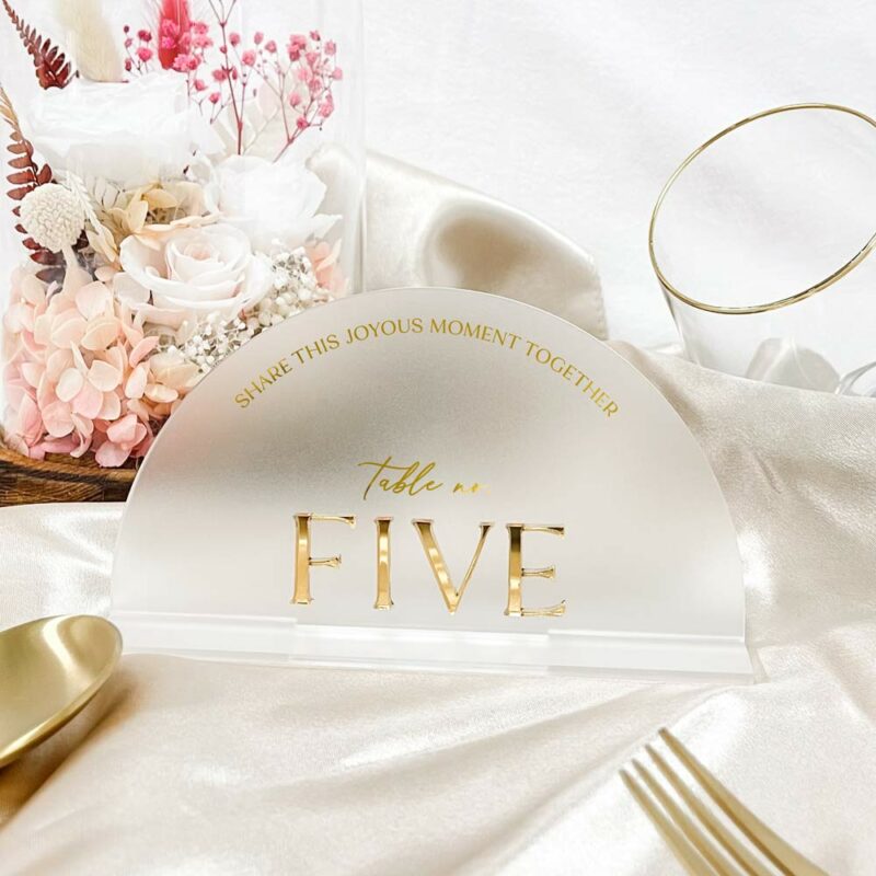 [Personalised] Acrylics Wedding Table Signage - 3D Classic Numeral Text ...
