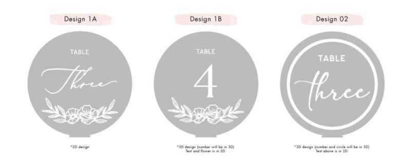 [Personalised] Acrylics Wedding Table Signage - 2D/3D Round Table ...