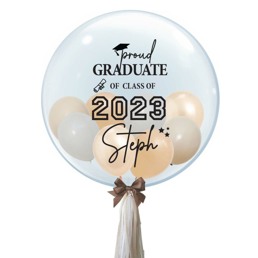 ' 24 inch Personalized Bubble Balloon - proud GRADUATE of CLASS OF Design