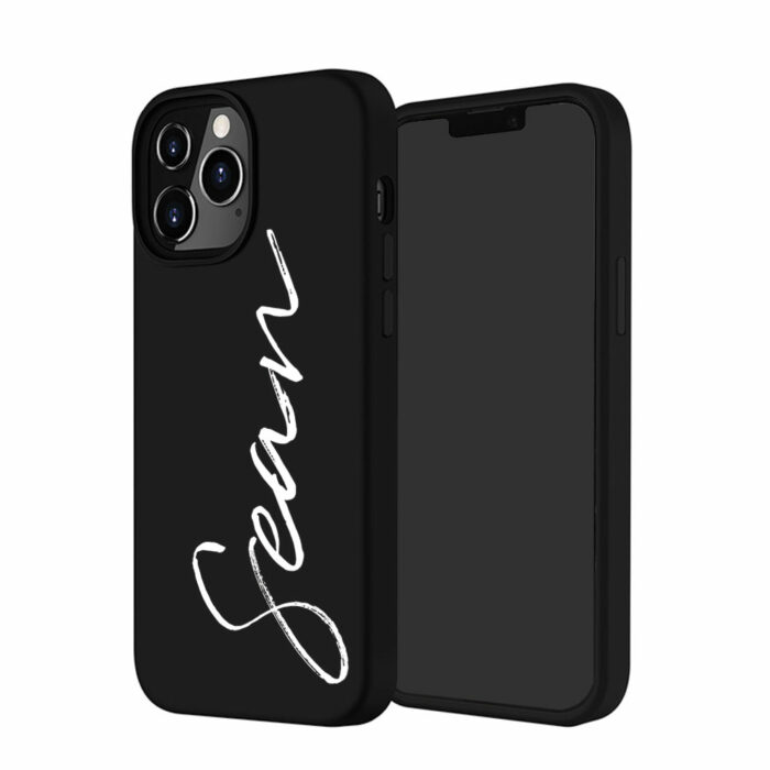 `[Personalised Name] Matte Black Silicon Phone Case
