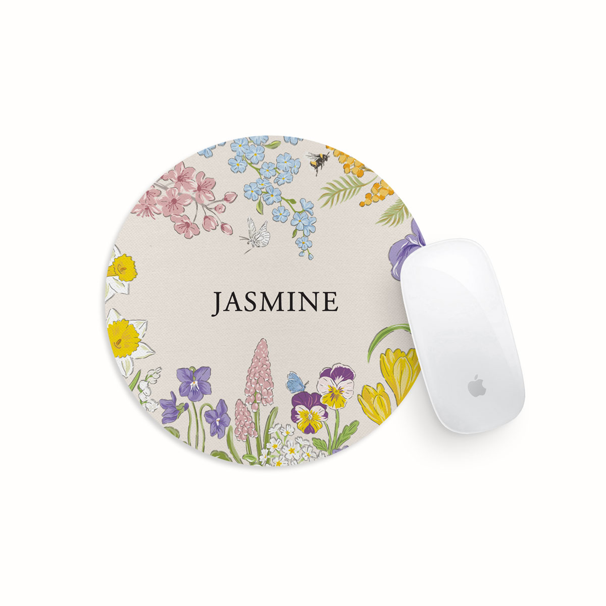 Personalized Name Mouse Pad - Bloomy Spring Design