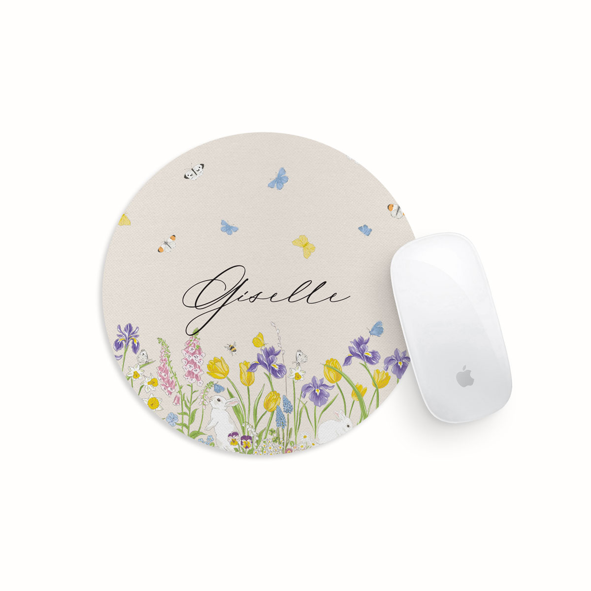 Personalized Name Mouse Pad - Enchanted Garden Design