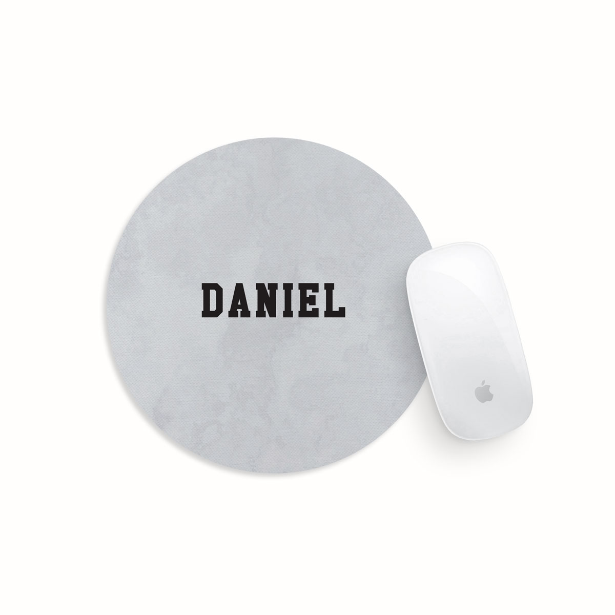 Personalized Name Mouse Pad - Grey Textured Background Design