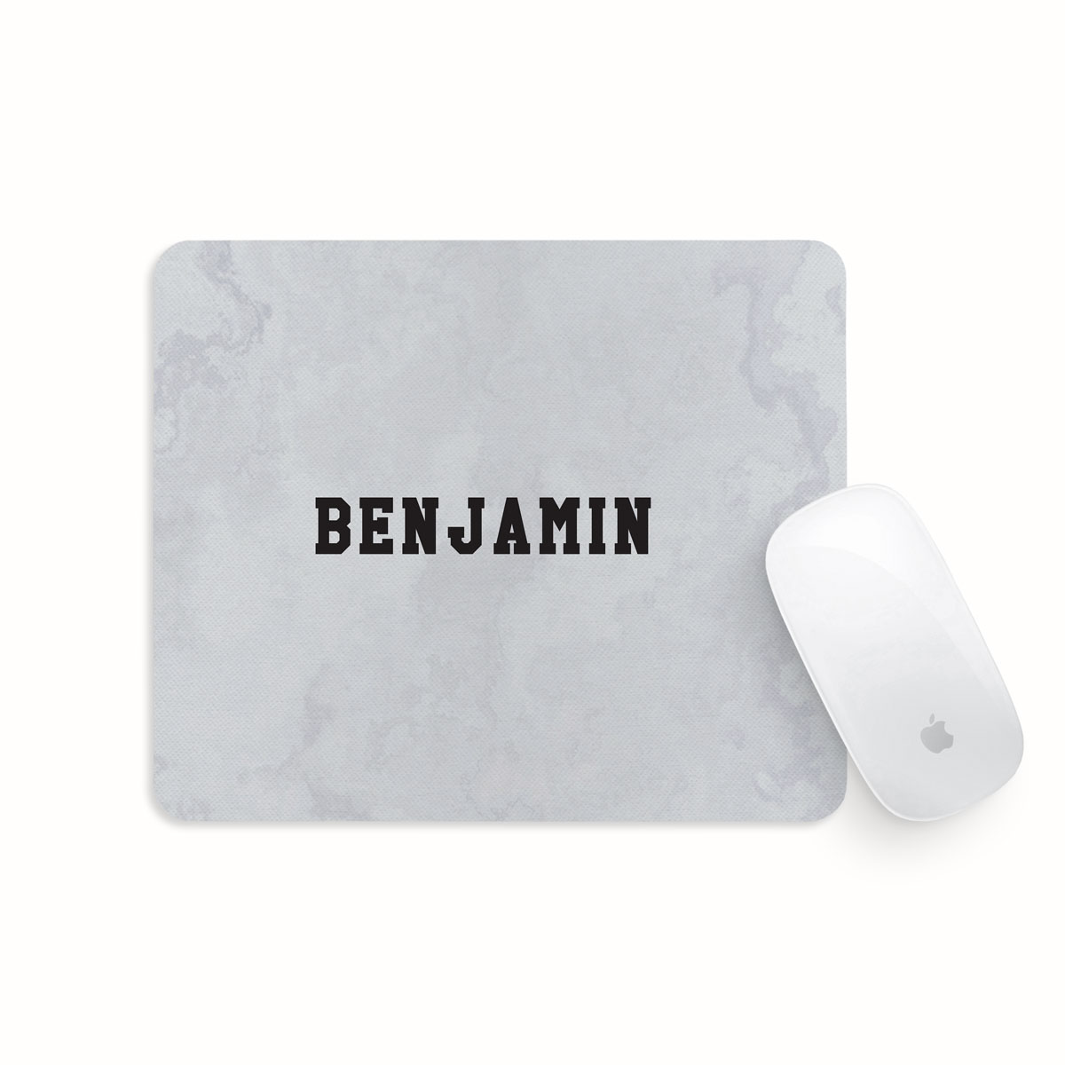 Personalized Name Mouse Pad - Grey Textured Background Design