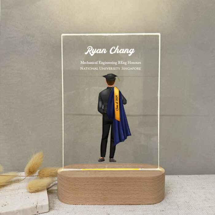 Graduation Plaque Light up LED Stand - Male Graduate Design