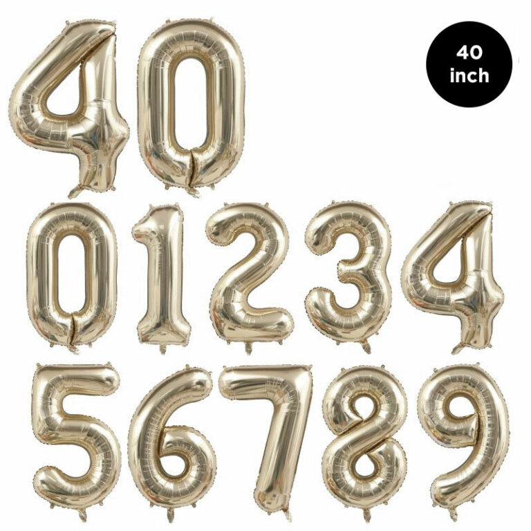 " [40 Inch Number Foil Helium Balloons] - Champagne Gold Giant Mylar ...