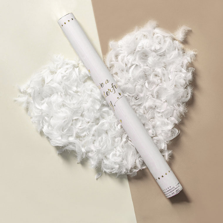 White Feathers Cannon Party Popper 60cm