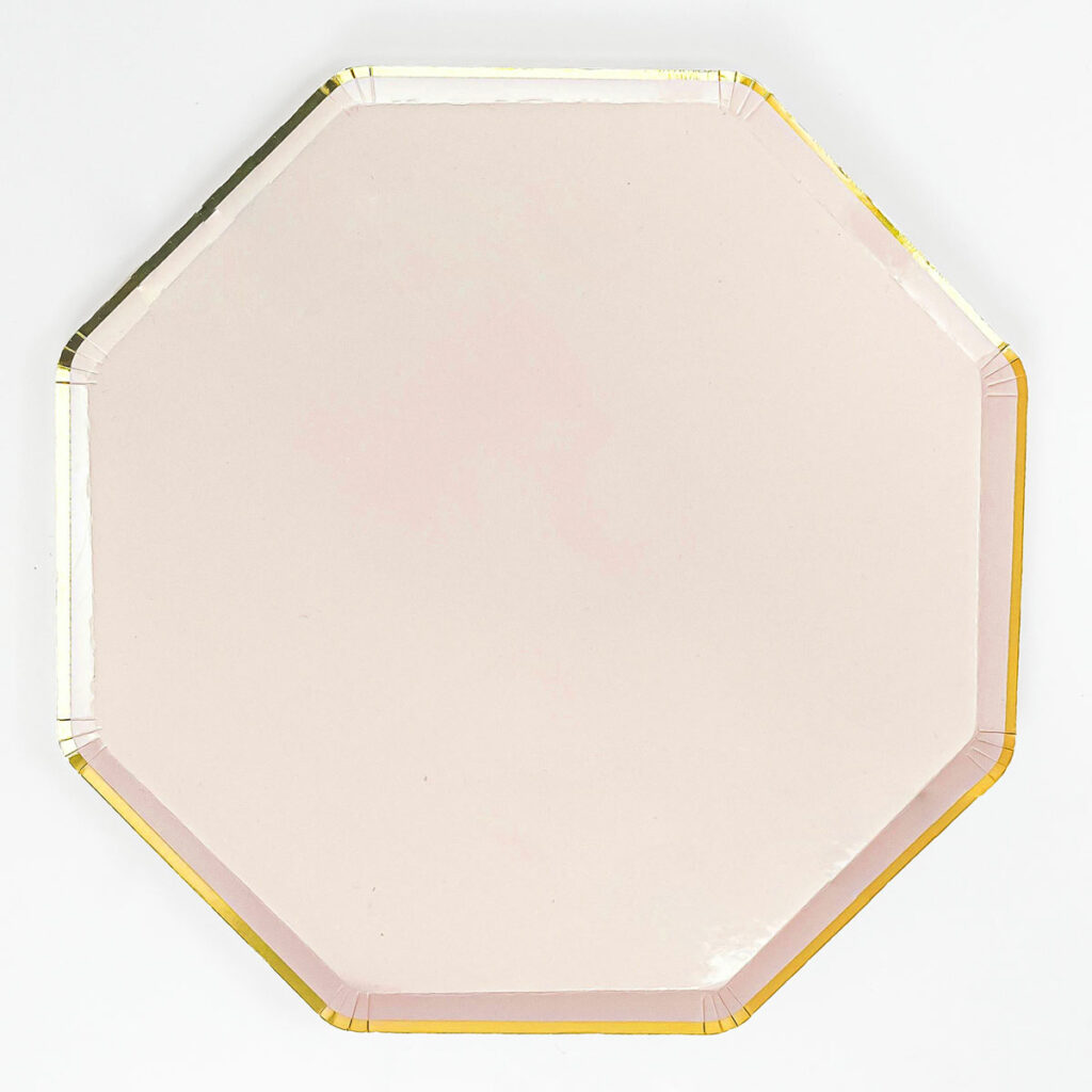 Pale Pink Octagon Large Plates 9″ (Set of 8)