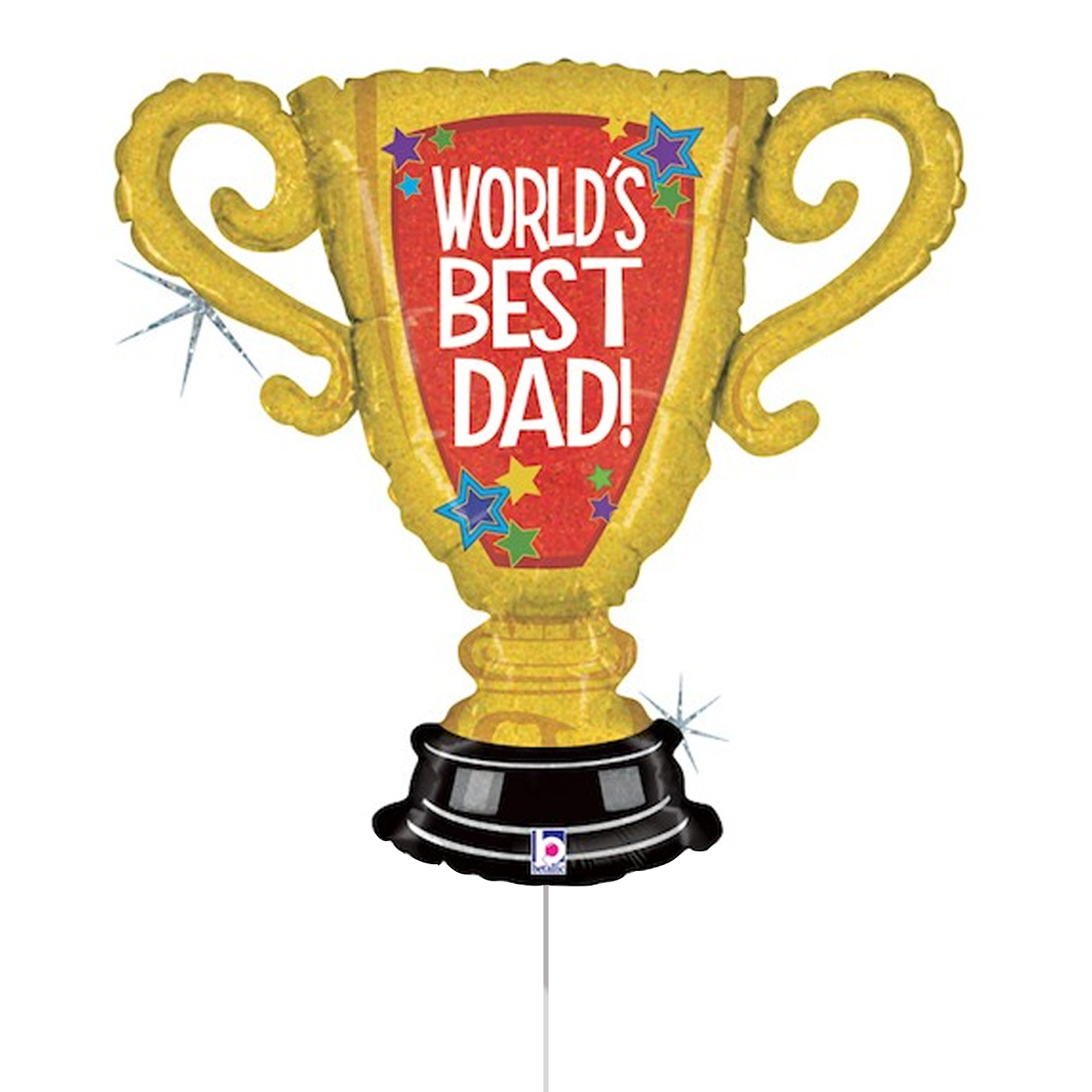 [Character] World's Best Dad! Trophy Betallic Foil Balloon