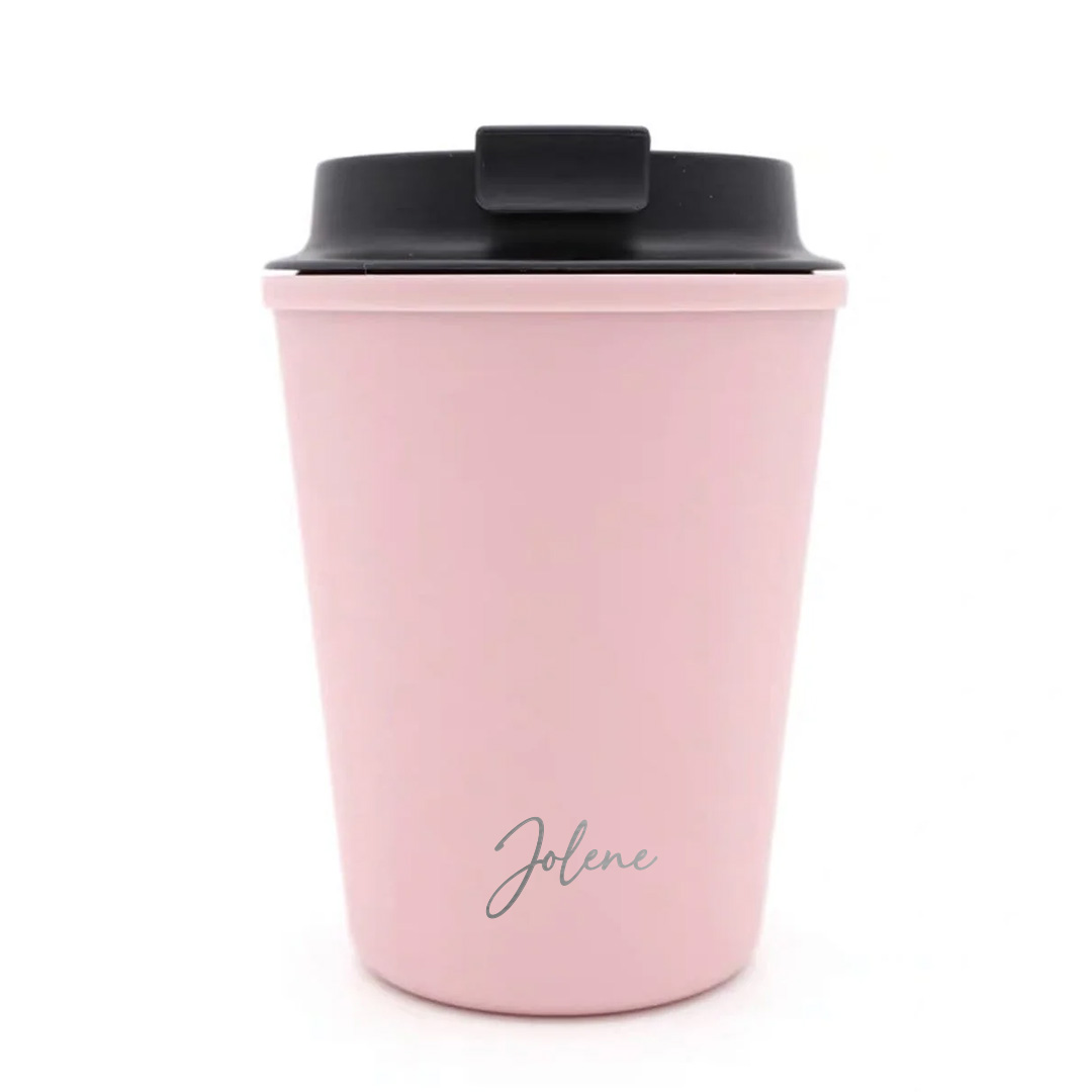 [Custom Engraved] Insulated Stainless Steel Coffee Cup - Pink