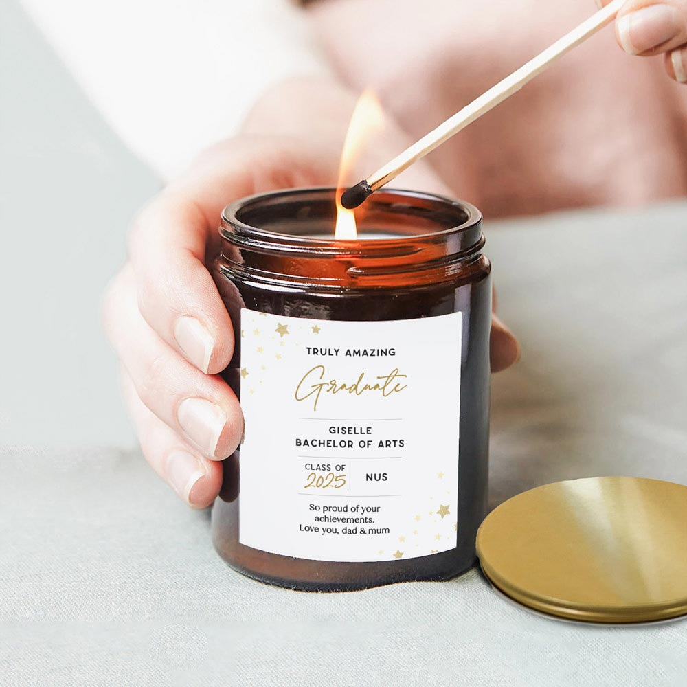 [Custom Name] Scented Candle Graduation Gift - Truly Amazing Graduate