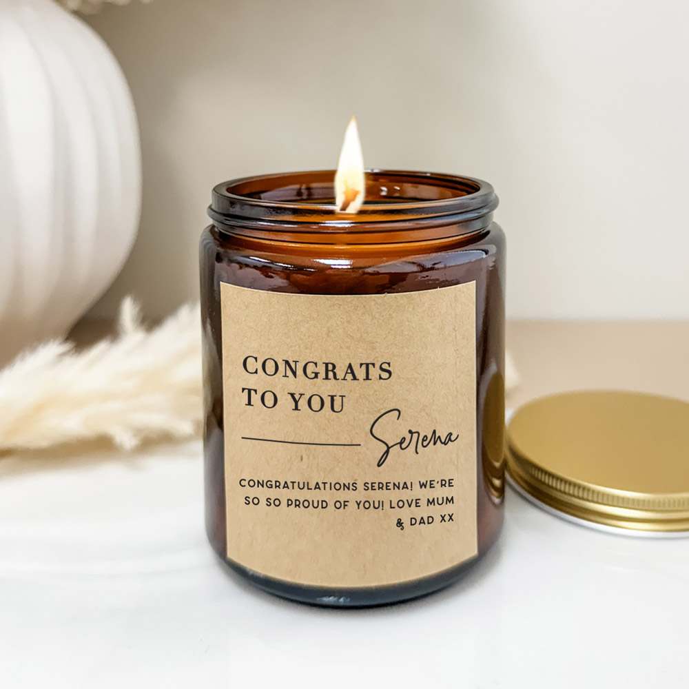 [Custom Name] Scented Candle Graduation Gift - CONGRATS TO YOU