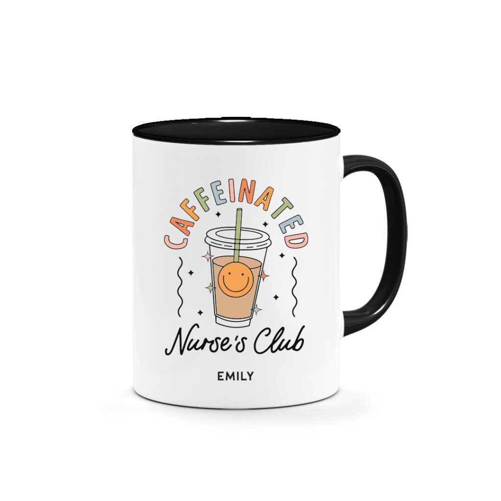 [Custom Name] Nurse Day Printed Mug – Caffinated Nurse’s Club Design