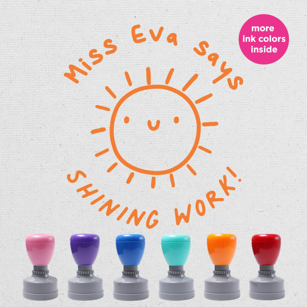 Custom Name Teacher Stamp, Teacher Gift Pre-Inked Stamp - Positivity ...