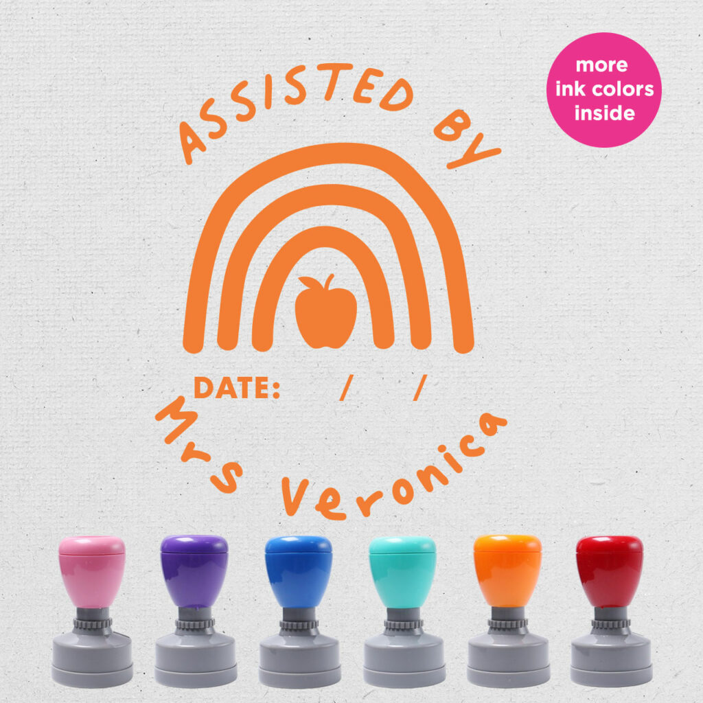 Custom Name Teacher Stamp, Teacher Gift Pre-Inked Stamp - Positivity ...