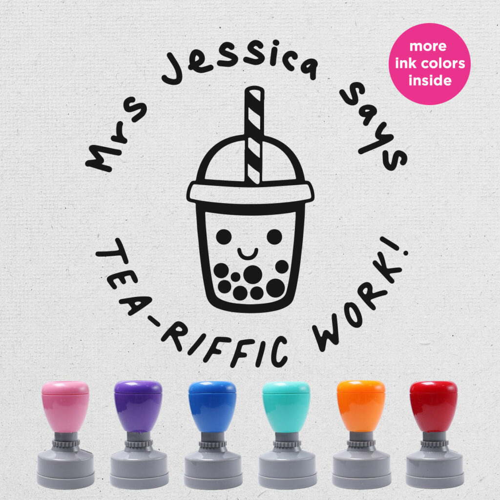 Custom Name Teacher Stamp, Teacher Gift Pre-Inked Stamp - Positivity ...