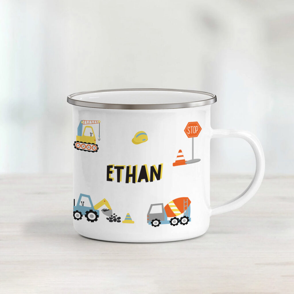 'Children's Day Custom Name Kids Shatterproof Mug - Construction ...