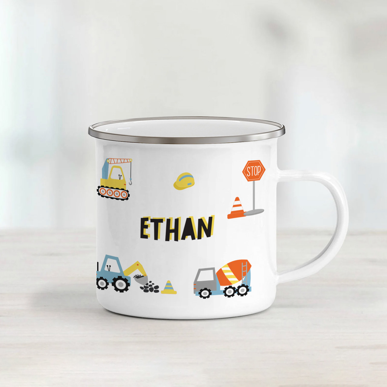 'Children's Day Custom Name Kids Shatterproof Mug - Construction ...