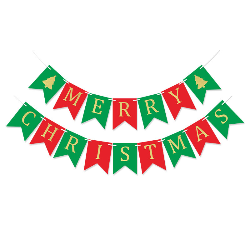 * MERRY CHRISTMAS Red & Green Backing Cards with Gold Lettering Banner