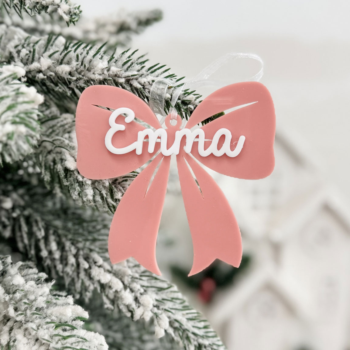 Custom Popup 3D Name Ribbon Christmas Ornament Tag